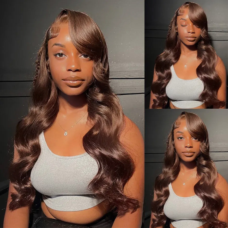 Super Sale Brown Color #4 Body Wave 13x4/13x6 Lace Front Human Hair Wi – Bling Hair