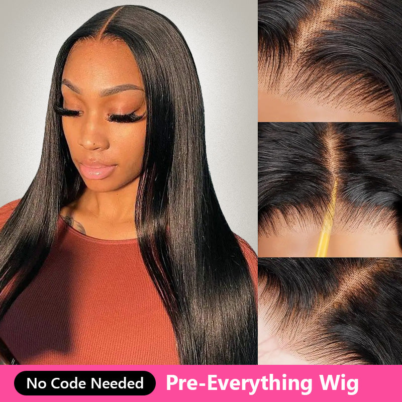 Straight Glueless Human Hair Wigs Pre-Everything 7x5 6x4 Lace Closure ...